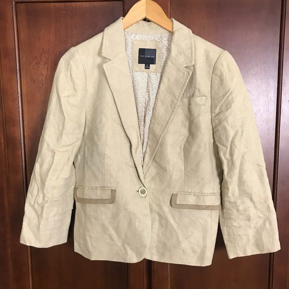 The Limited | Jackets & Coats | The Limited Light Tan Button Linen ...